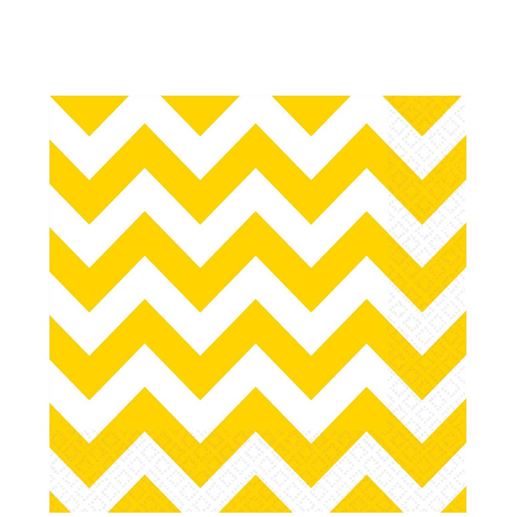 Yellow Sunshine Chevron Lunch Tissues 16pcs | Yellow Sunshine Chevron ...