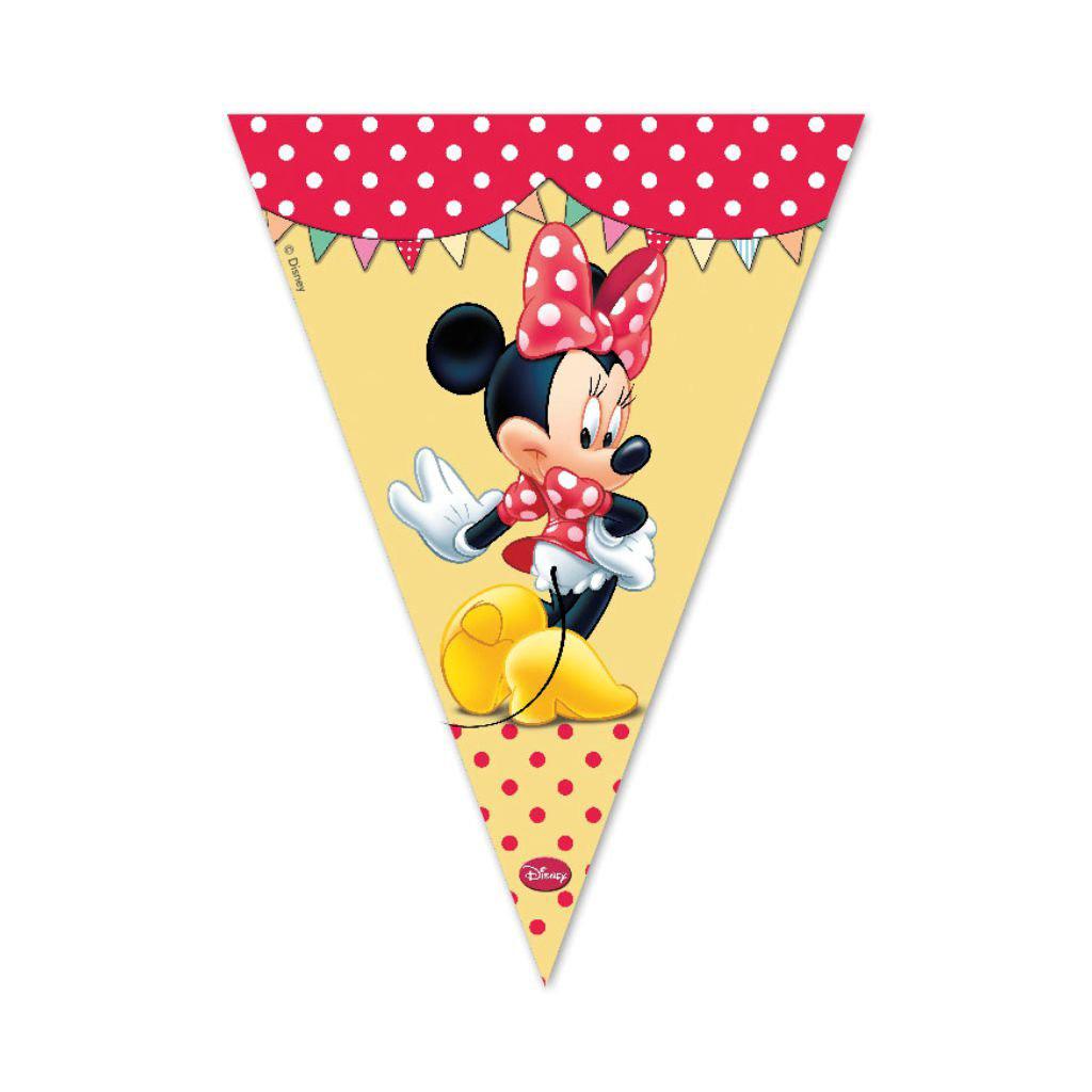 Disney Minnie Mouse Caf‚ Triangle Flag Banner | Minnie Bows Birthday ...