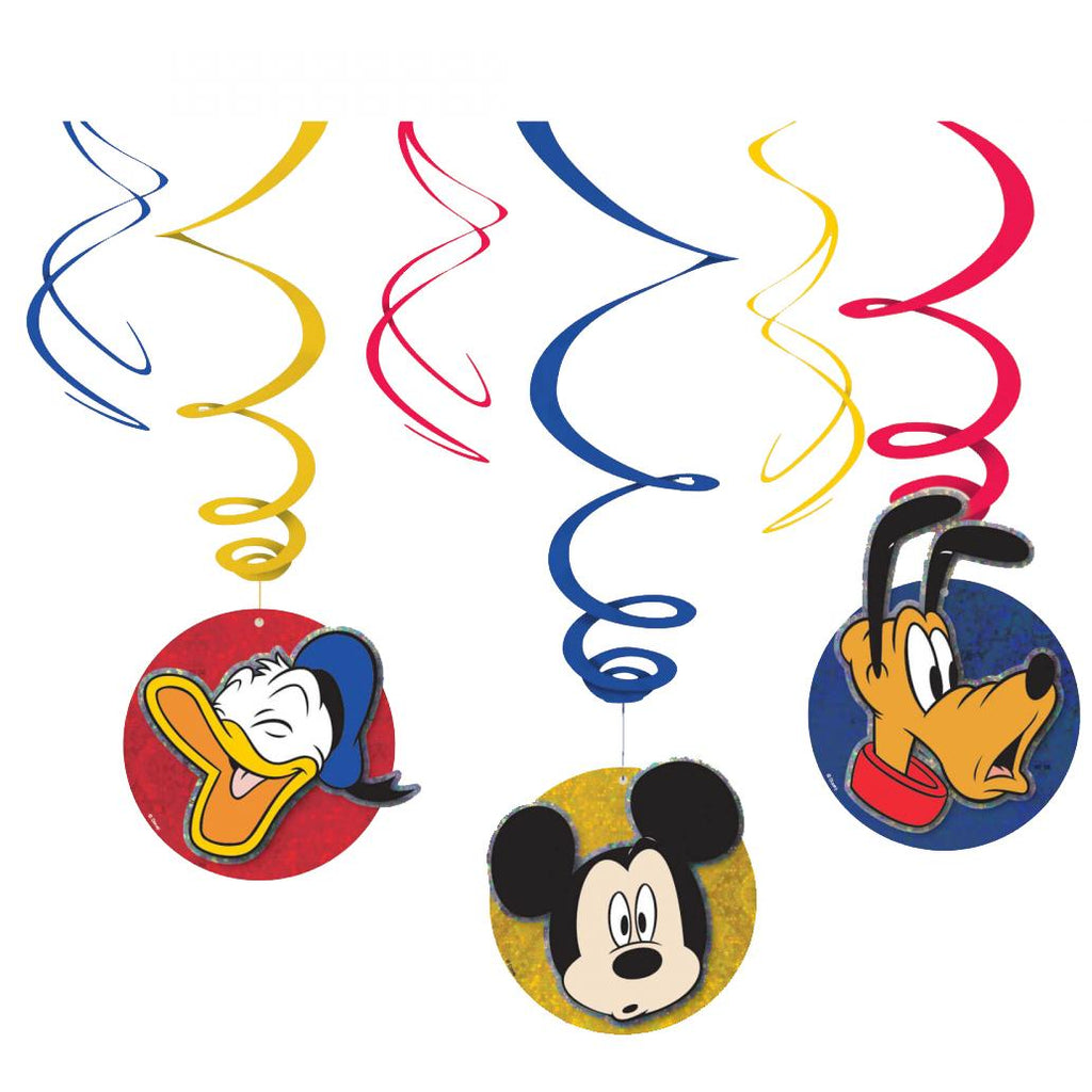 Mickey Mouse Swirl Decorations 6pcs | Mickey Fun and Friends Birthday ...